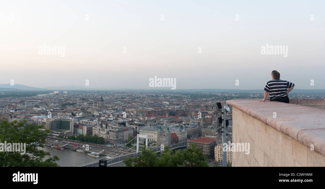 Tourists admiring the view in Budapest, Hungary Stock Photo - Alamy
