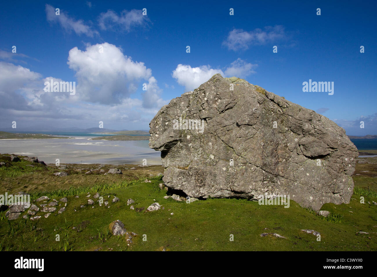 glacial boulder ice age left by retreating glacier isle of barra ...