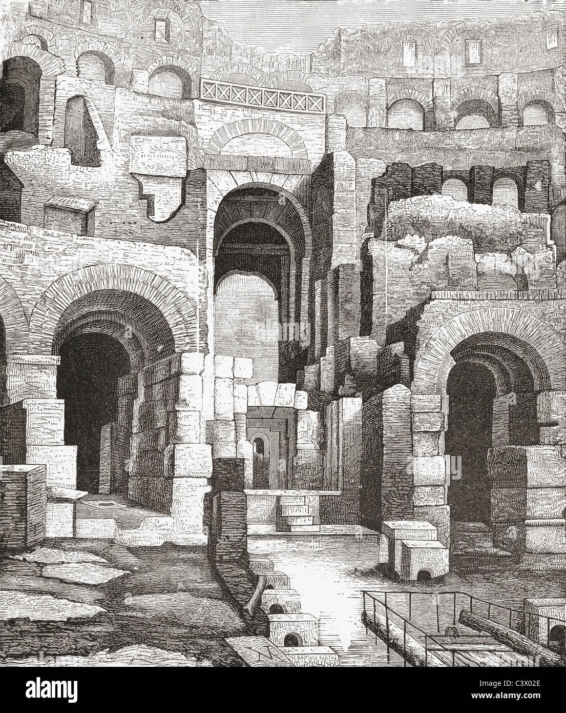 Inside The Colosseum Drawing