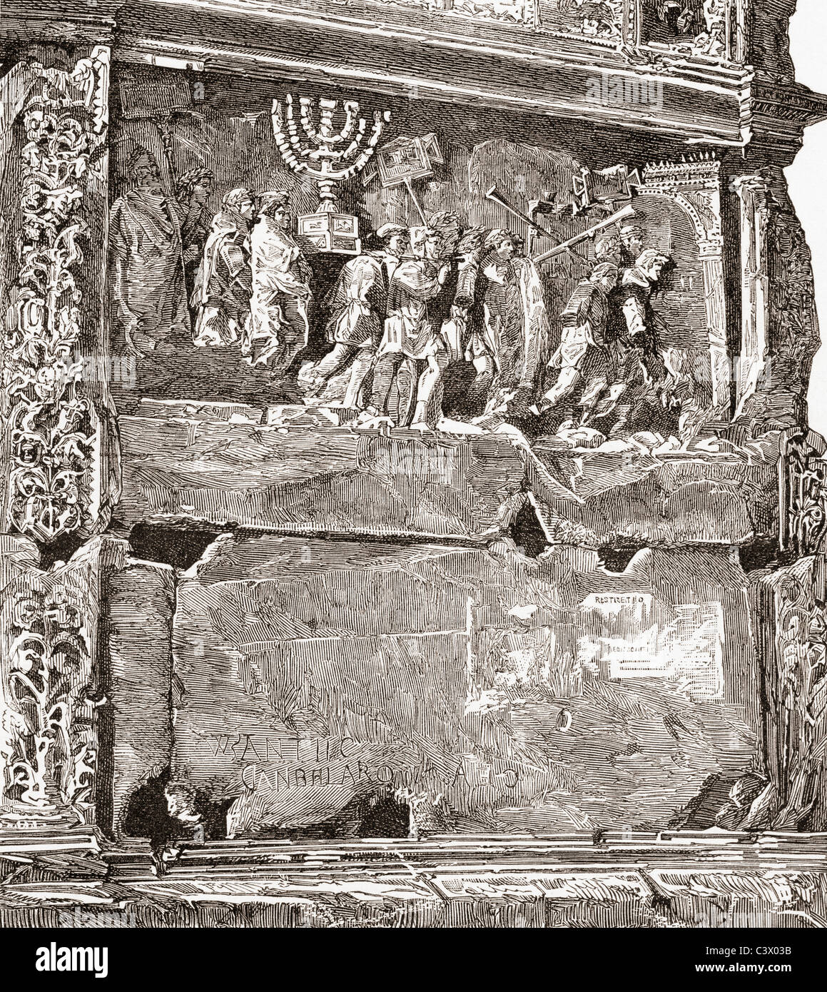 Bas-relief of South panel The Spoils of War showing the triumphal ...