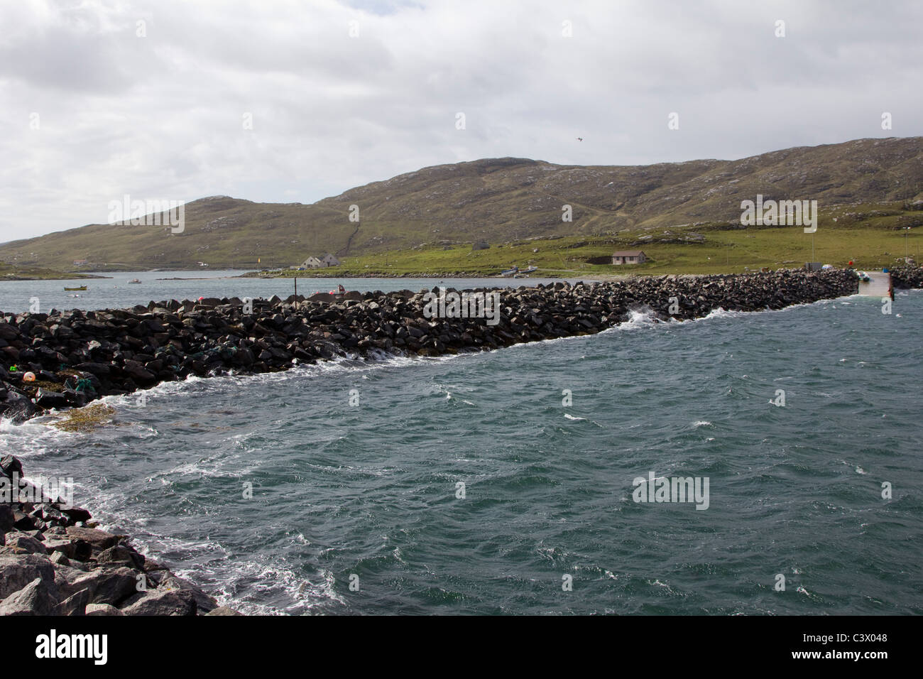 isle of vatersay causeway from barra outer hebrides western isles ...
