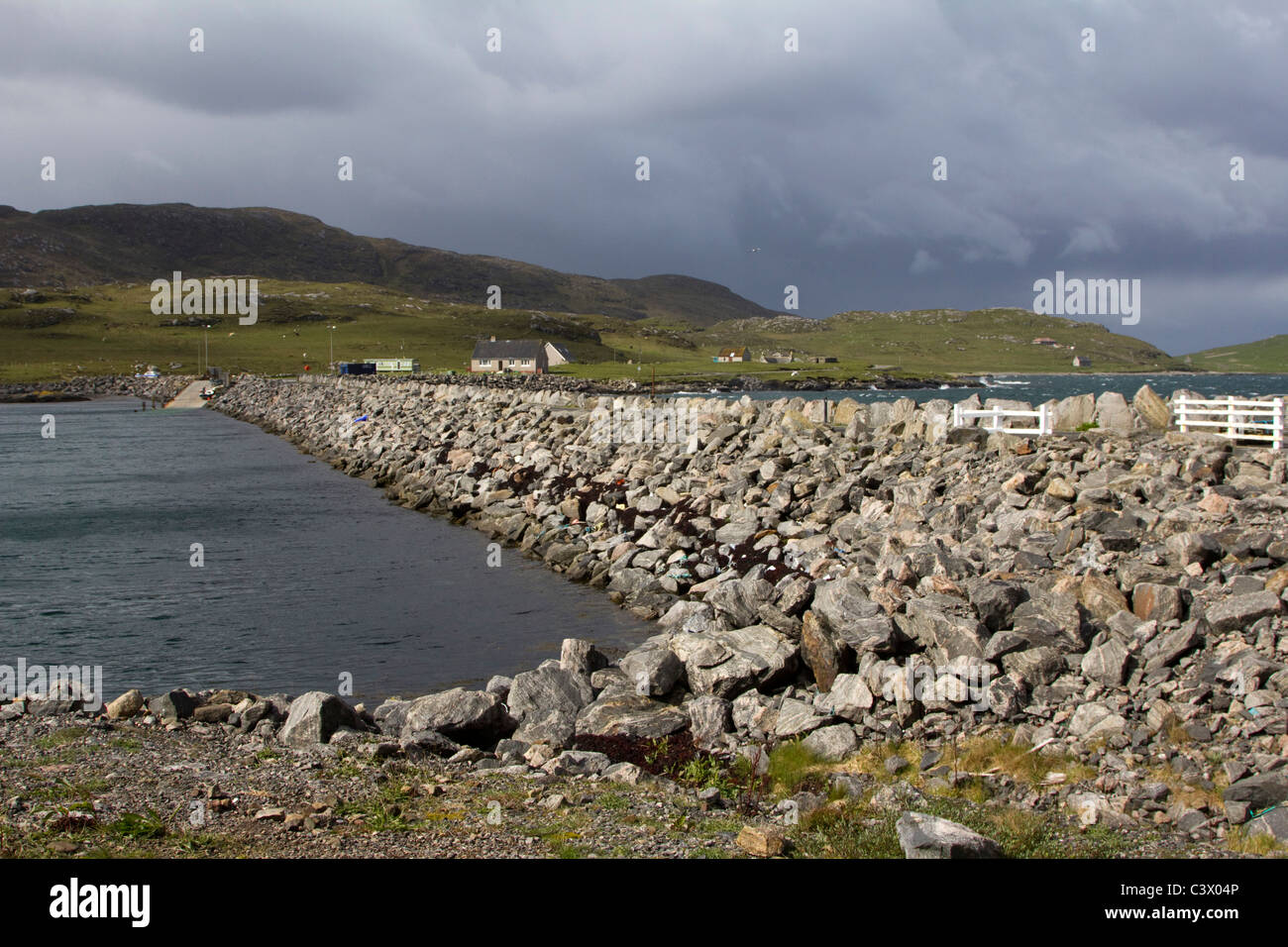 isle of vatersay causeway from barra outer hebrides western isles ...