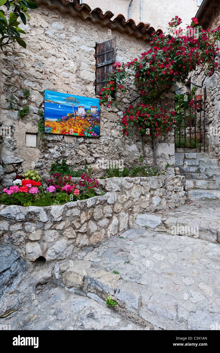 One of many small art galleries in the village of Eze Stock Photo - Alamy