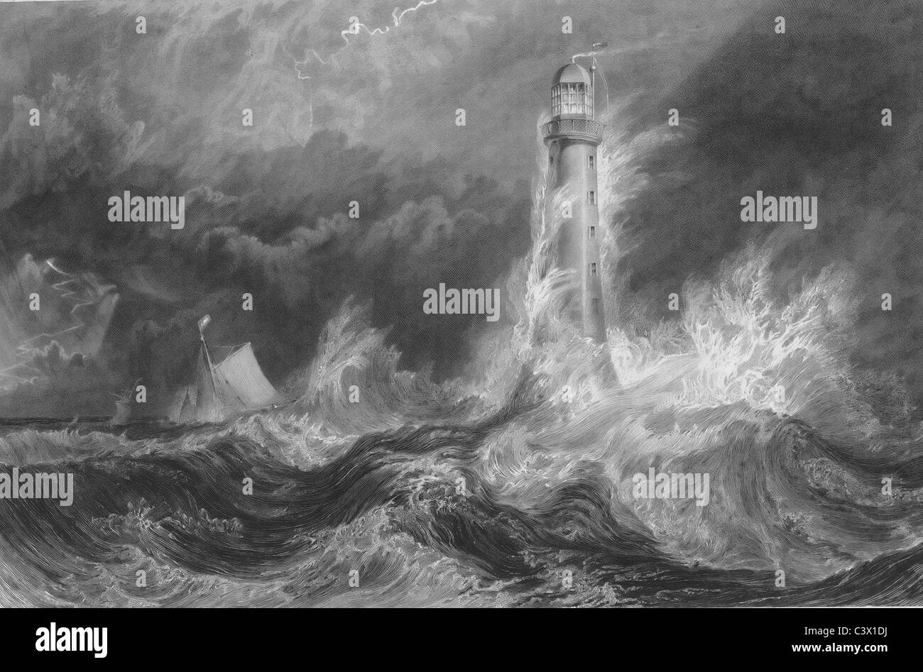 Bell rock lighthouse illustration hi-res stock photography and images ...