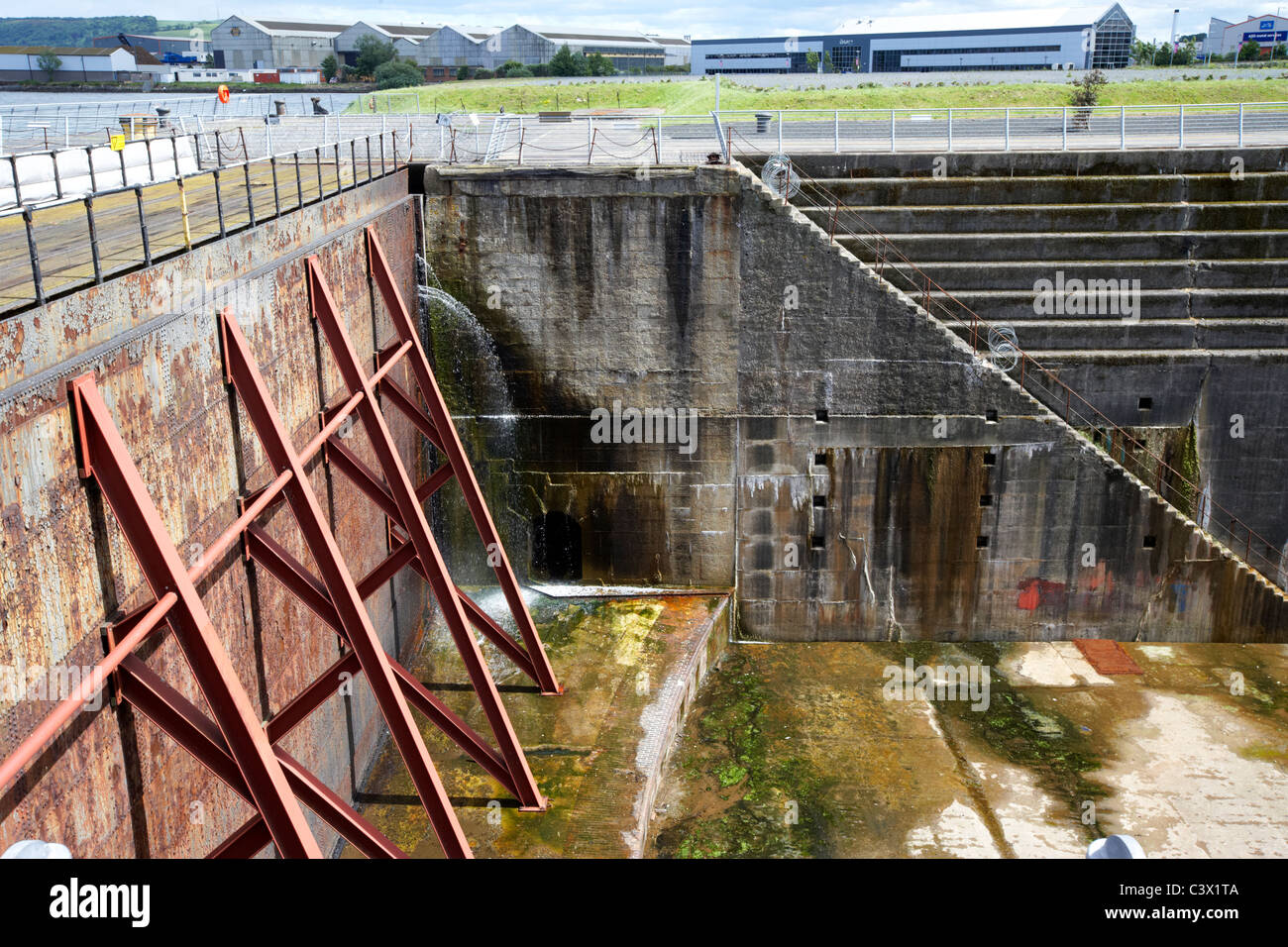 dry dock gates of thompsons graving dock where the titanic was built ...