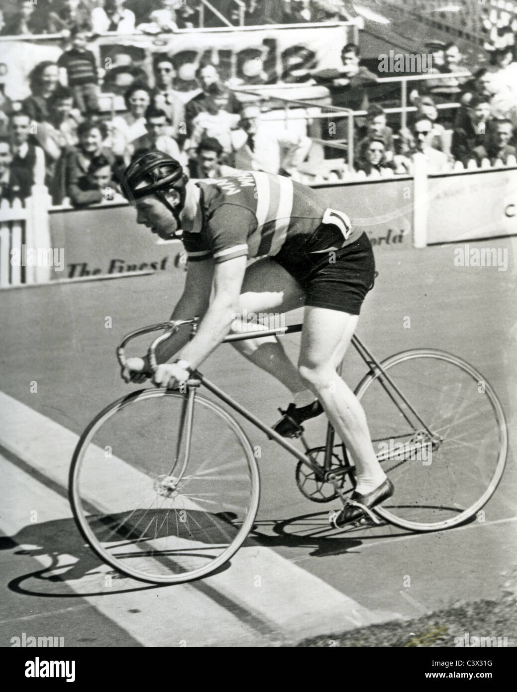 REG HARRIS (1920-1992) Champion English track racing cyclist Stock ...