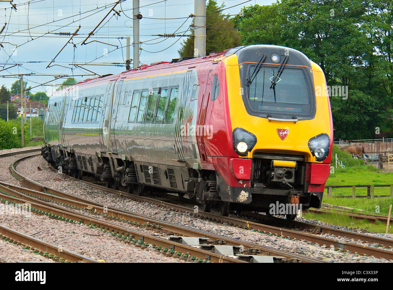 Virgin Voyager diesel train Stock Photo - Alamy
