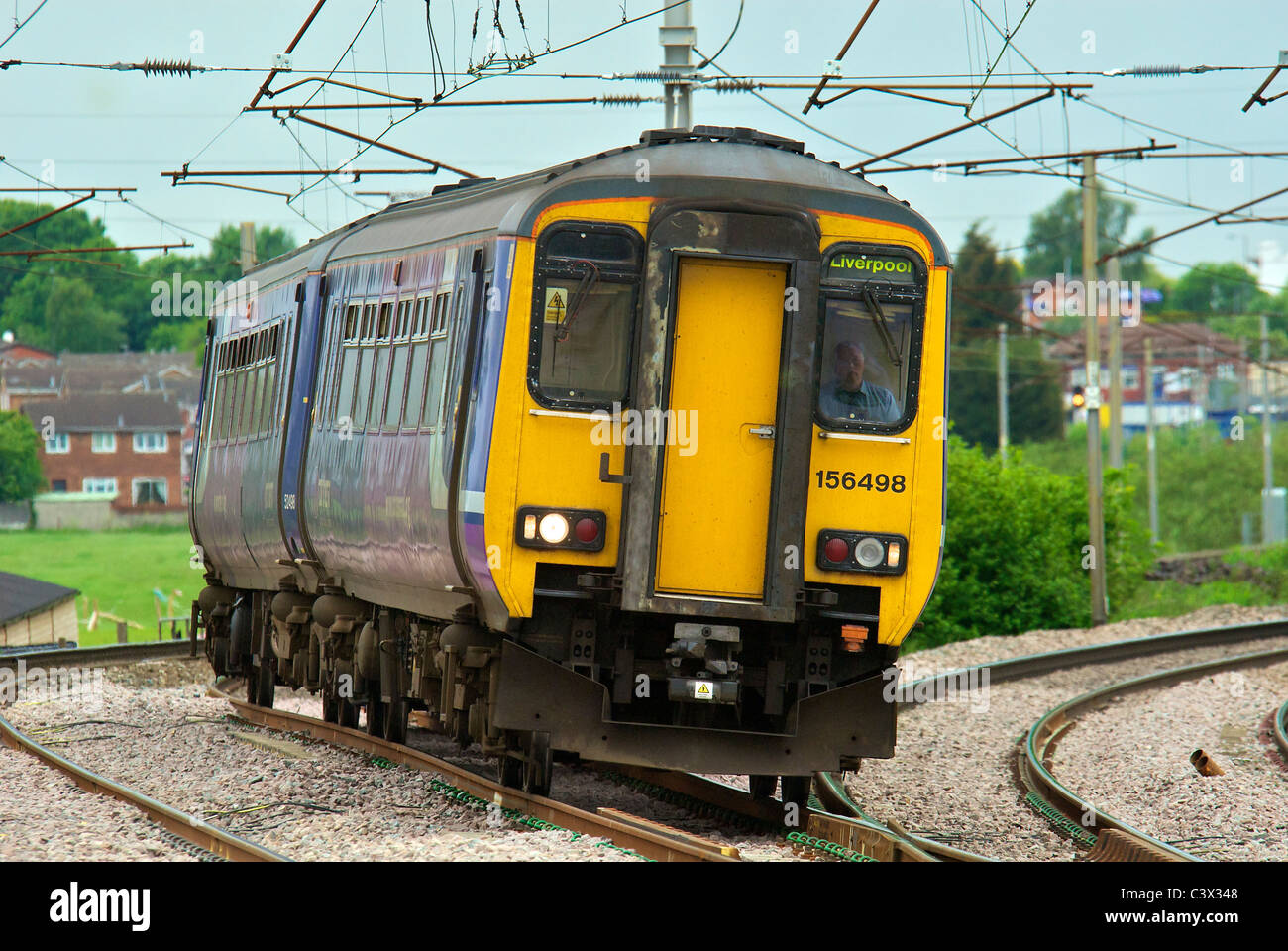 Class 156 diesel train DMU multiple unit Stock Photo - Alamy
