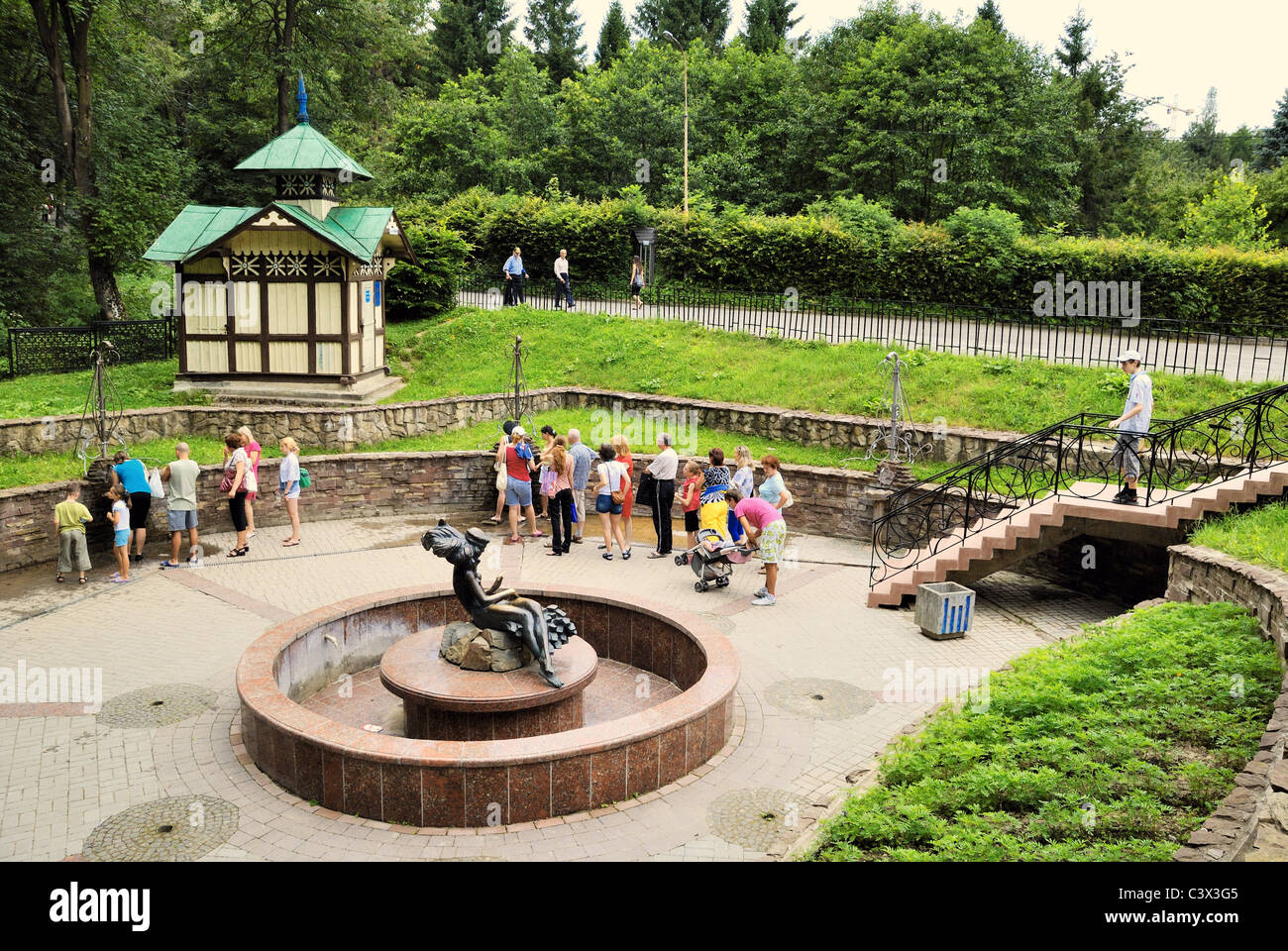 Mineral water spring Yusia, Truskavets, Ukraine Stock Photo - Alamy