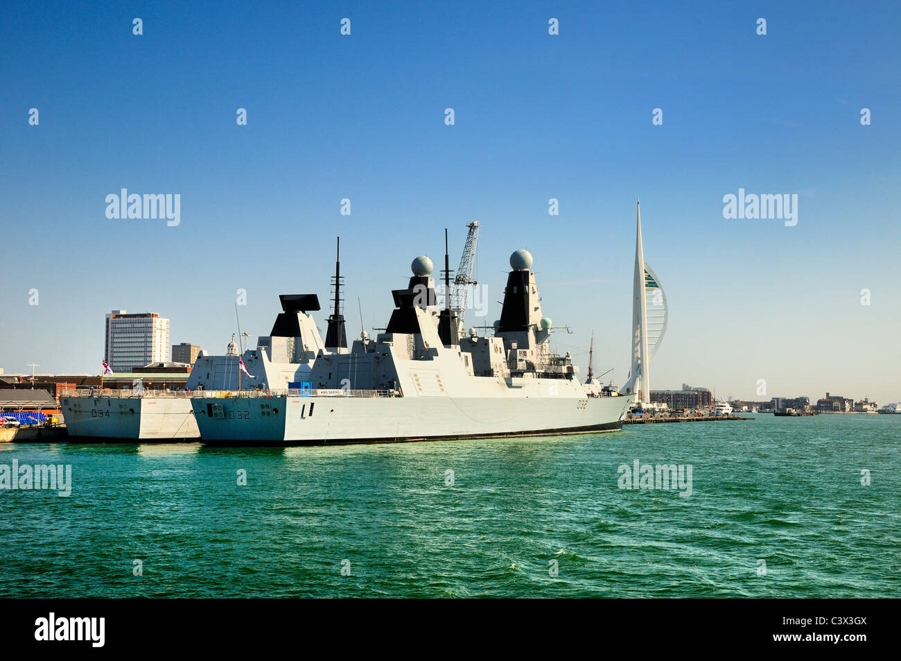 Type 45 British navy destroyers at Portsmouth dockyard Stock Photo - Alamy