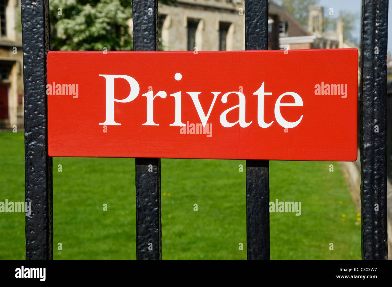 Close up of private sign signage on gate North Yorkshire England UK ...