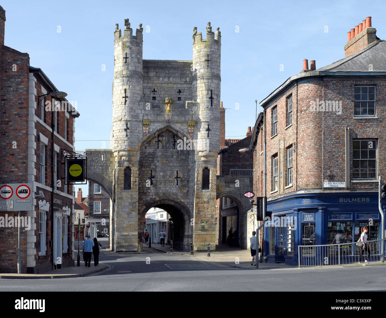 Monk Bar section of the City Walls York North Yorkshire England UK ...