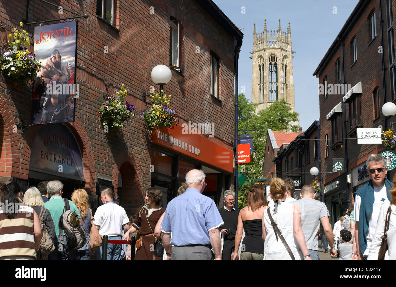 People tourists outside the Jorvik Viking Centre Coppergate and All ...