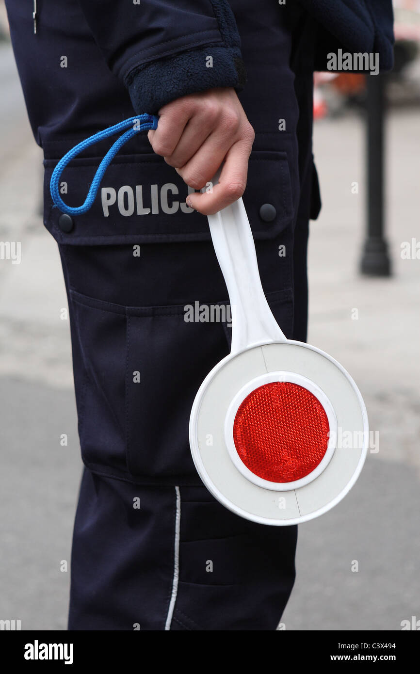 Red stop sign hand hi-res stock photography and images - Alamy