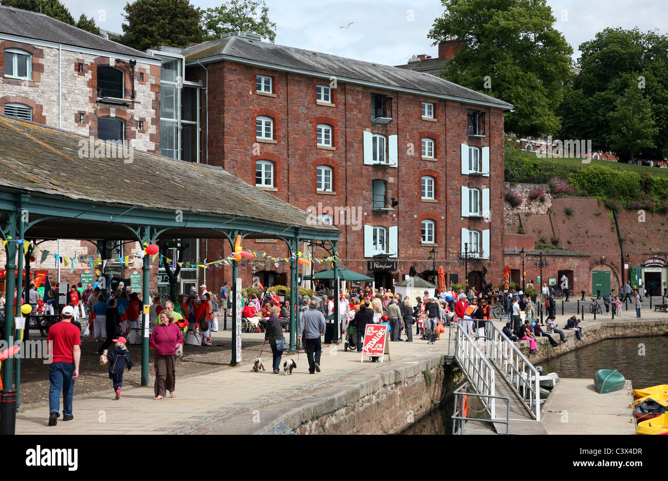 Exeter's Historic Quayside now a popular tourist attraction Stock Photo ...