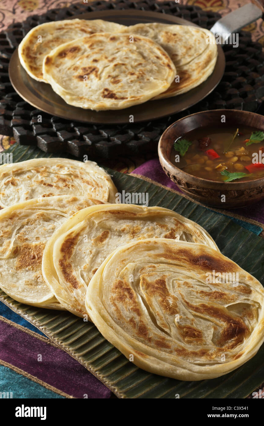 Indian paratha flat bread hi-res stock photography and images - Alamy