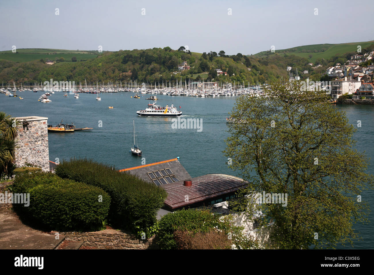 View of Kingswear and the Dart Estuary from a high viewpoint above the ...