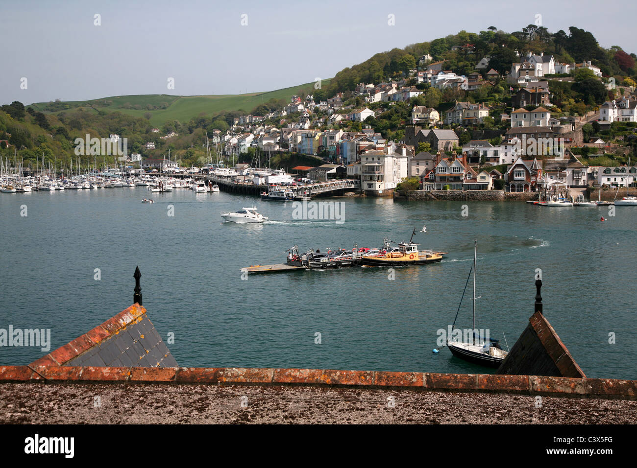 View of Kingswear and the Dart Estuary from a high viewpoint above the ...