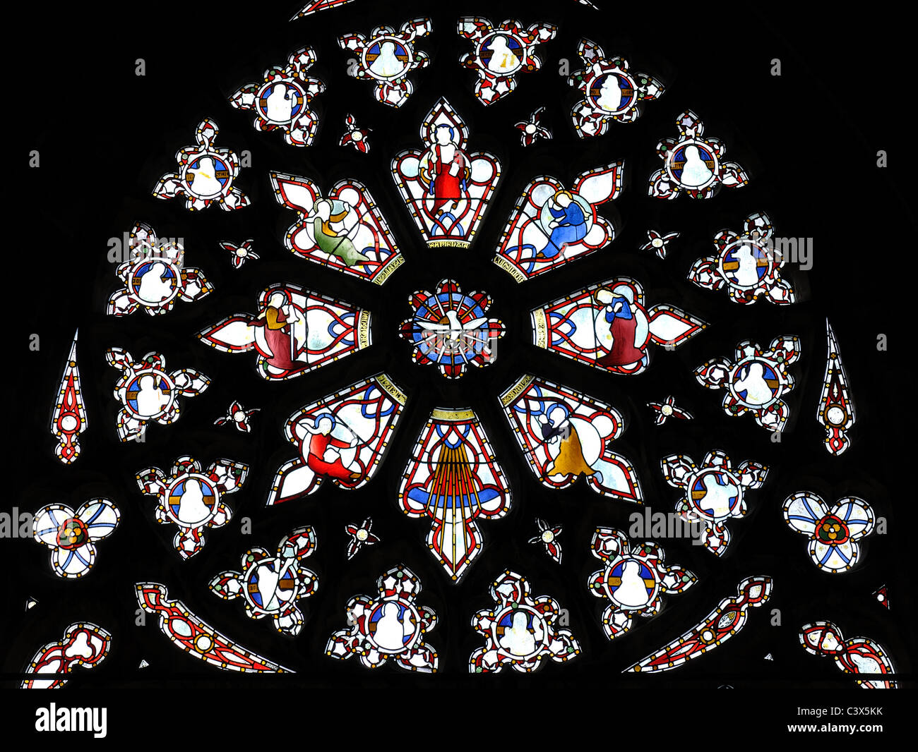 Rose window in Lady Chapel, Holy Trinity Church, Minchinhampton ...