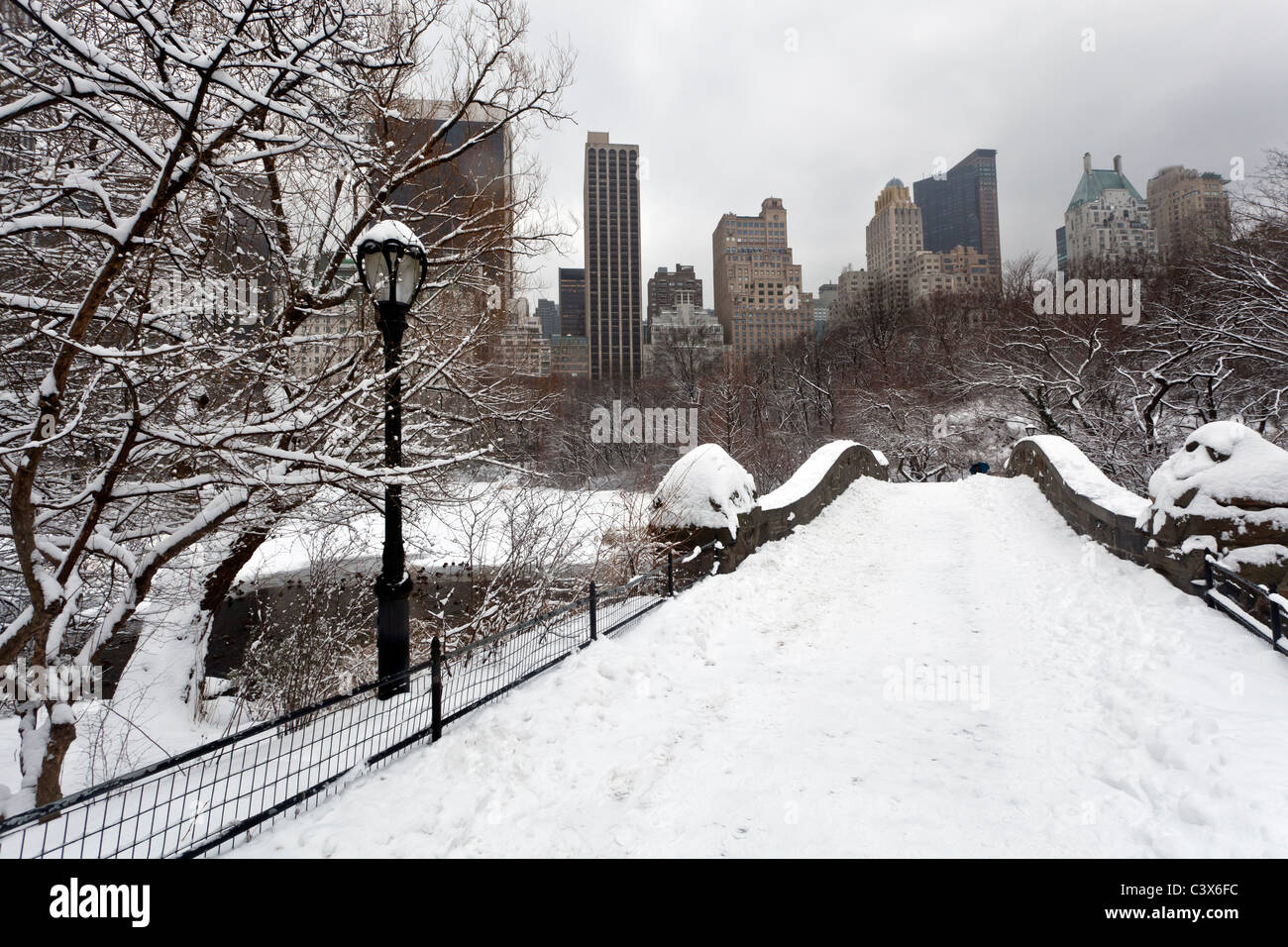 Central Park after snow storm in New York City Stock Photo - Alamy