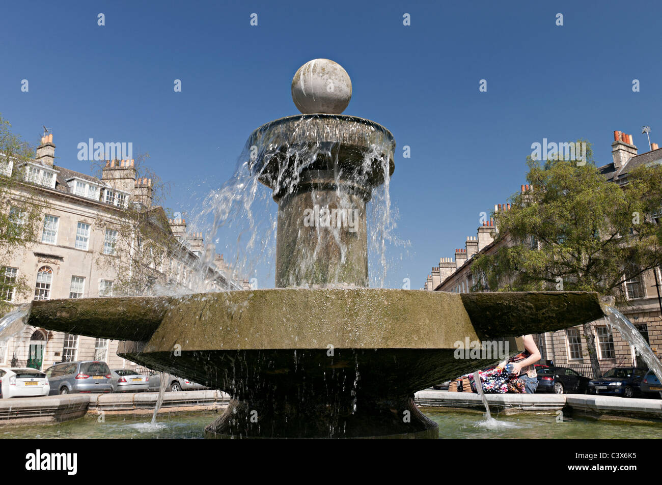 the fountain in laura place in the centre of bath uk Stock Photo - Alamy
