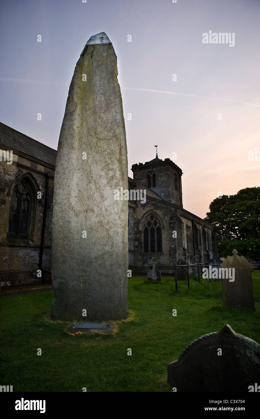 United Kingdom's tallest standing stone,The Rudston Monolith, East ...