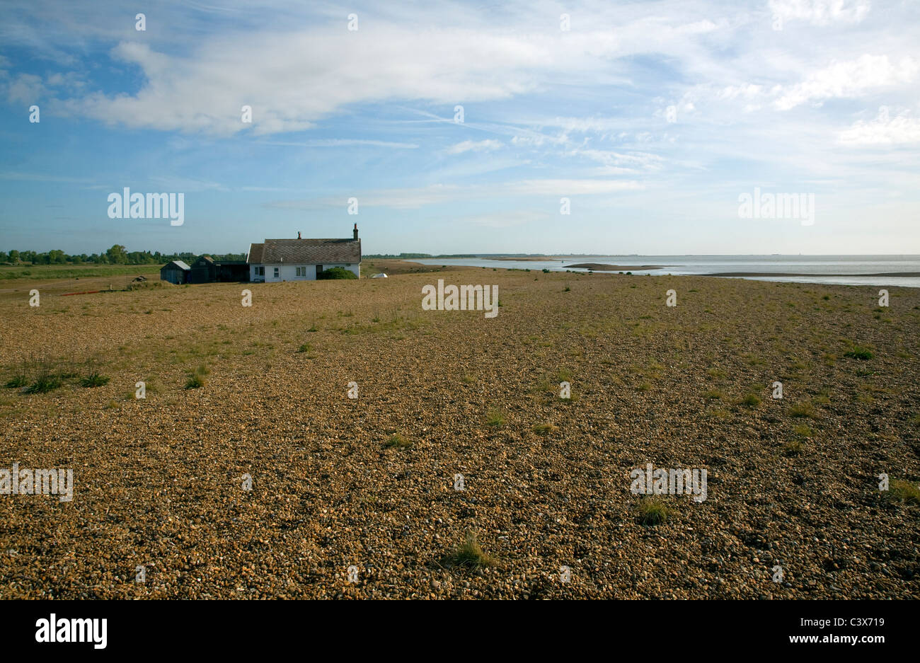 Isolated house on beach Shingle Street Suffolk England Stock Photo - Alamy