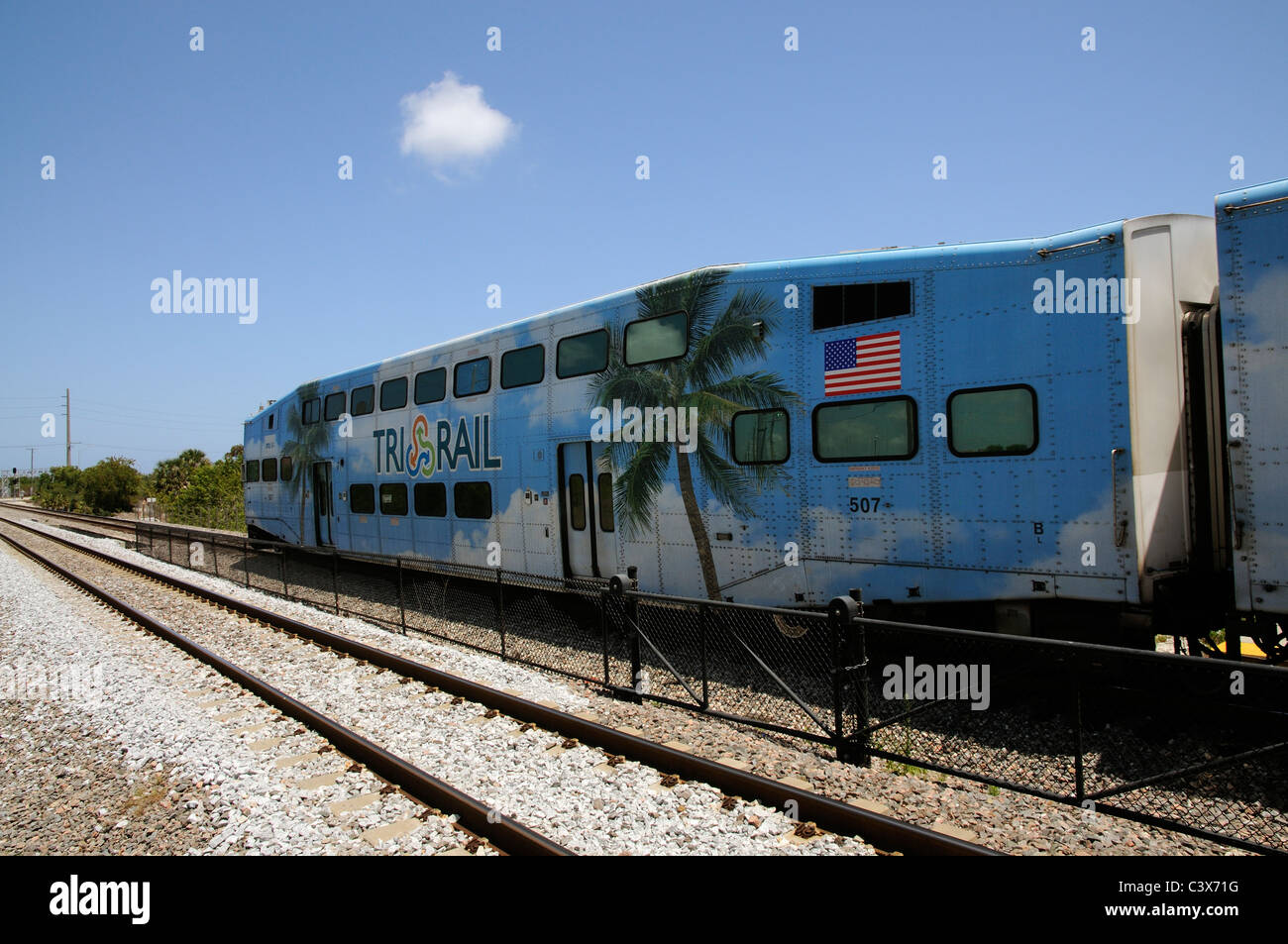 Tri Rail train departing Boca Raton Station Florida USA Stock Photo - Alamy