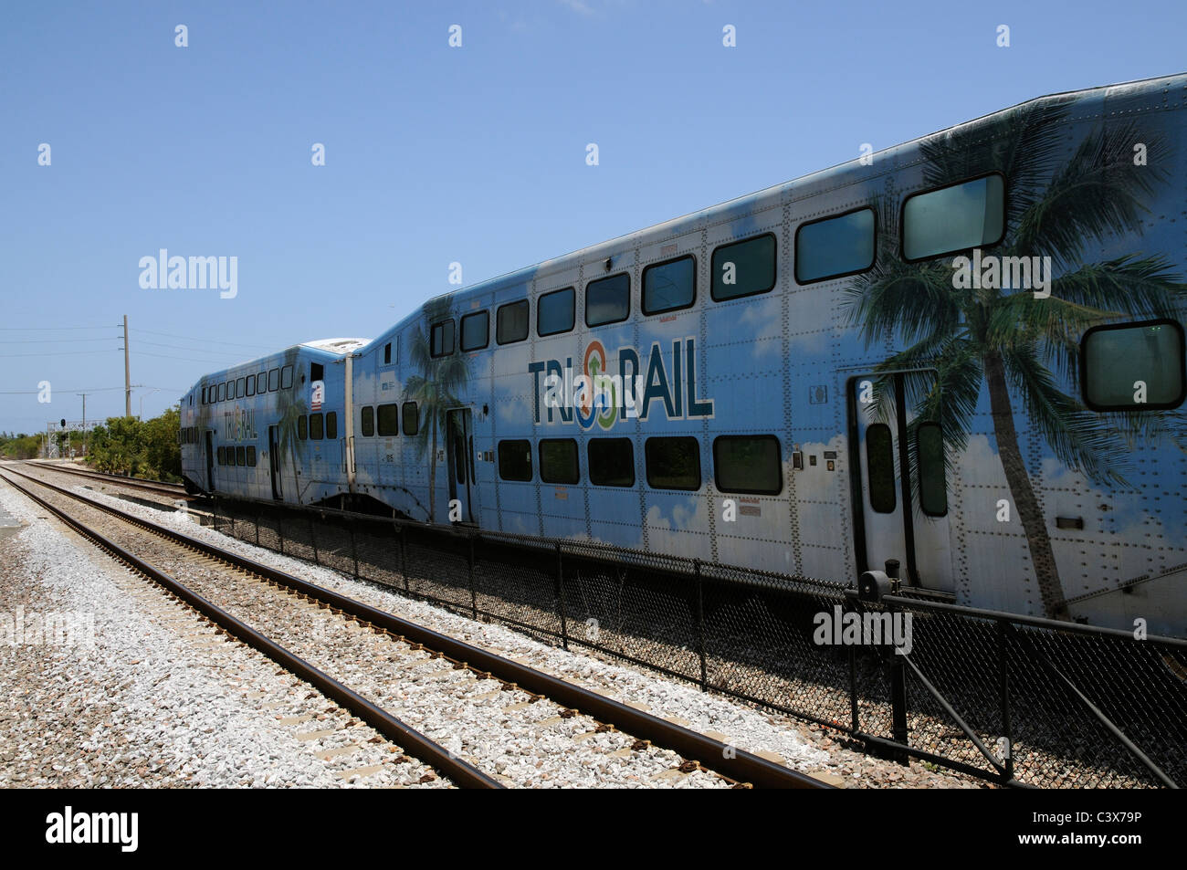 Tri Rail train departing Boca Raton Station Florida USA Stock Photo - Alamy