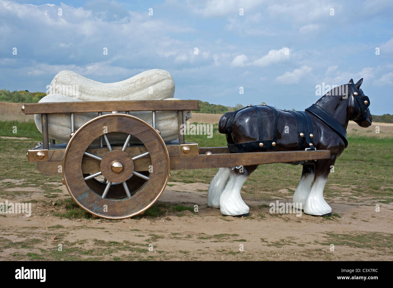 'Perceval' shire horse sculpture by artist Sarah Lucas, Snape Maltings ...