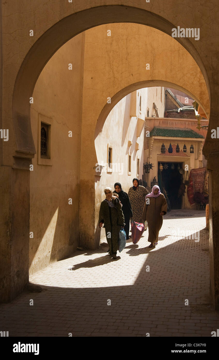 Arcade and alley in the Medina (the original Arab part of a town) of ...