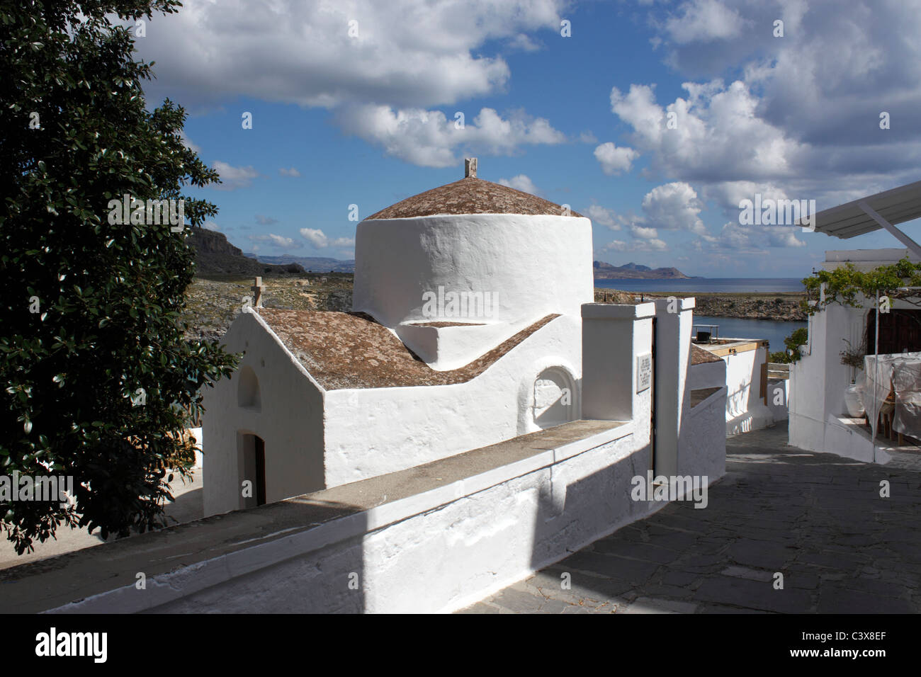 THE CHAPEL OF St GEORGE IN LINDOS. RHODES Stock Photo - Alamy