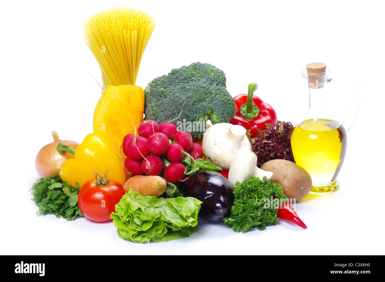 food ingredients isolated on white background Stock Photo - Alamy