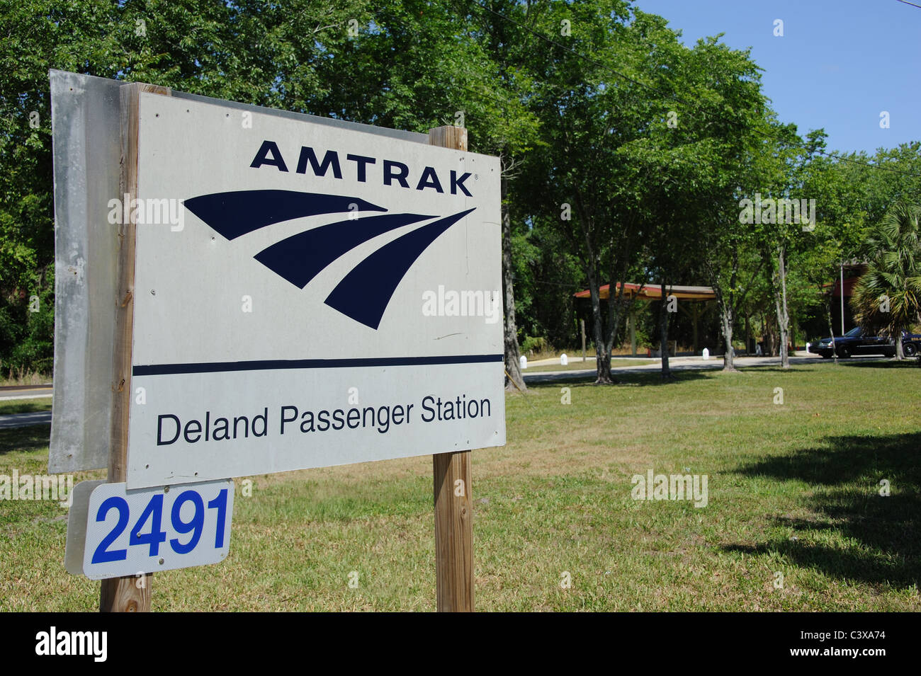 Railroad station sign board hi-res stock photography and images - Alamy
