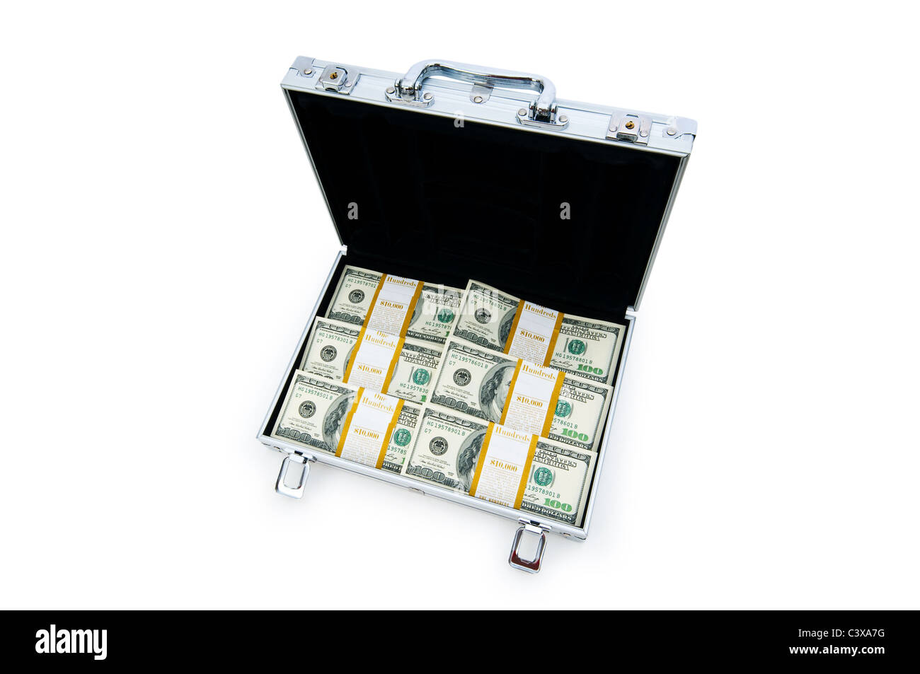 Money in the case isolated on white Stock Photo - Alamy
