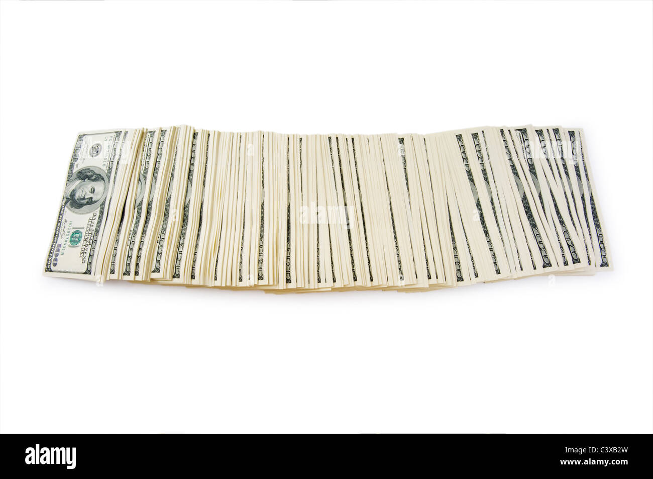 Stack of dollars isolated on the white Stock Photo - Alamy