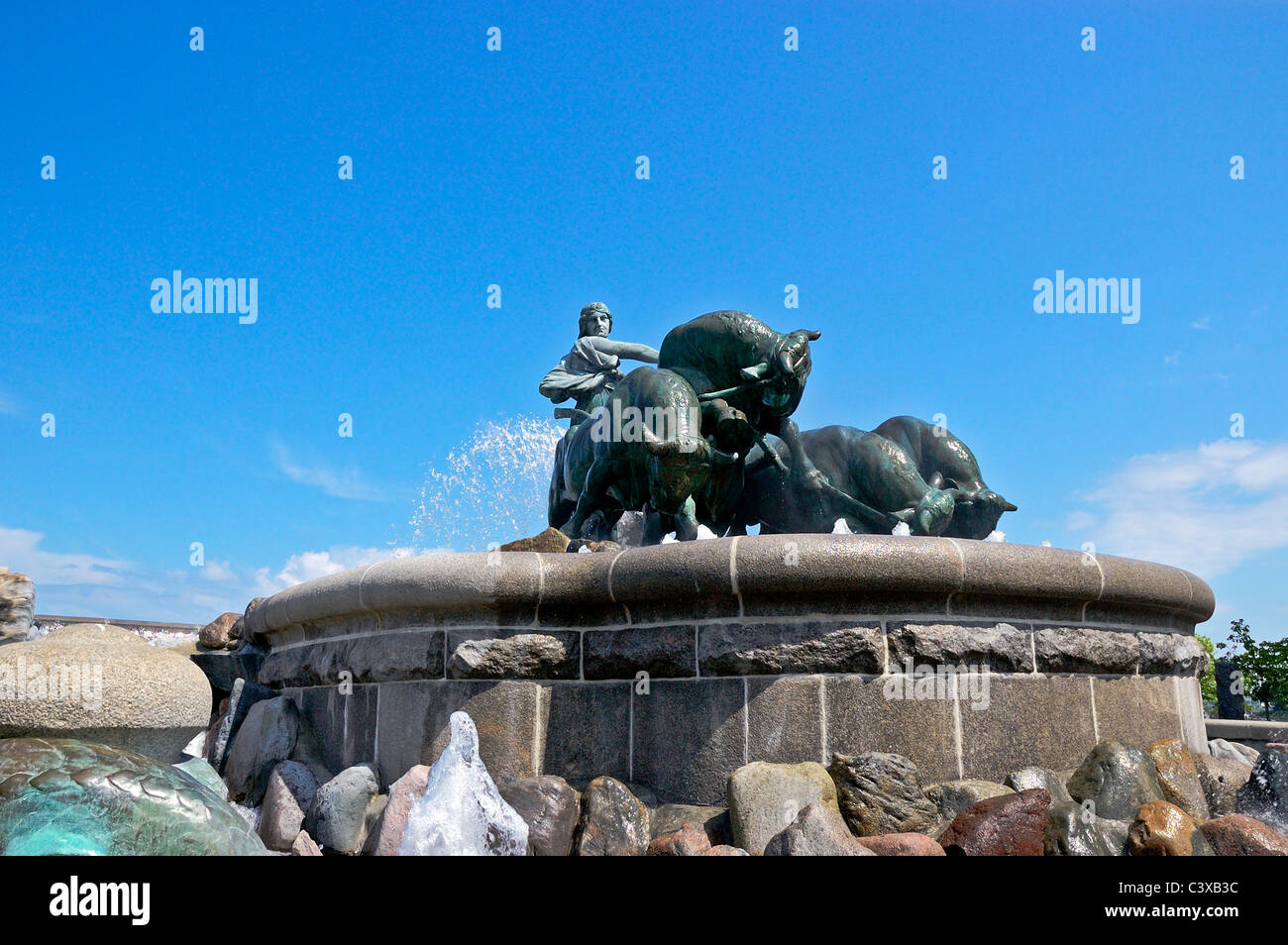 The Gefion Fountain, the largest monument in Copenhagen features a ...