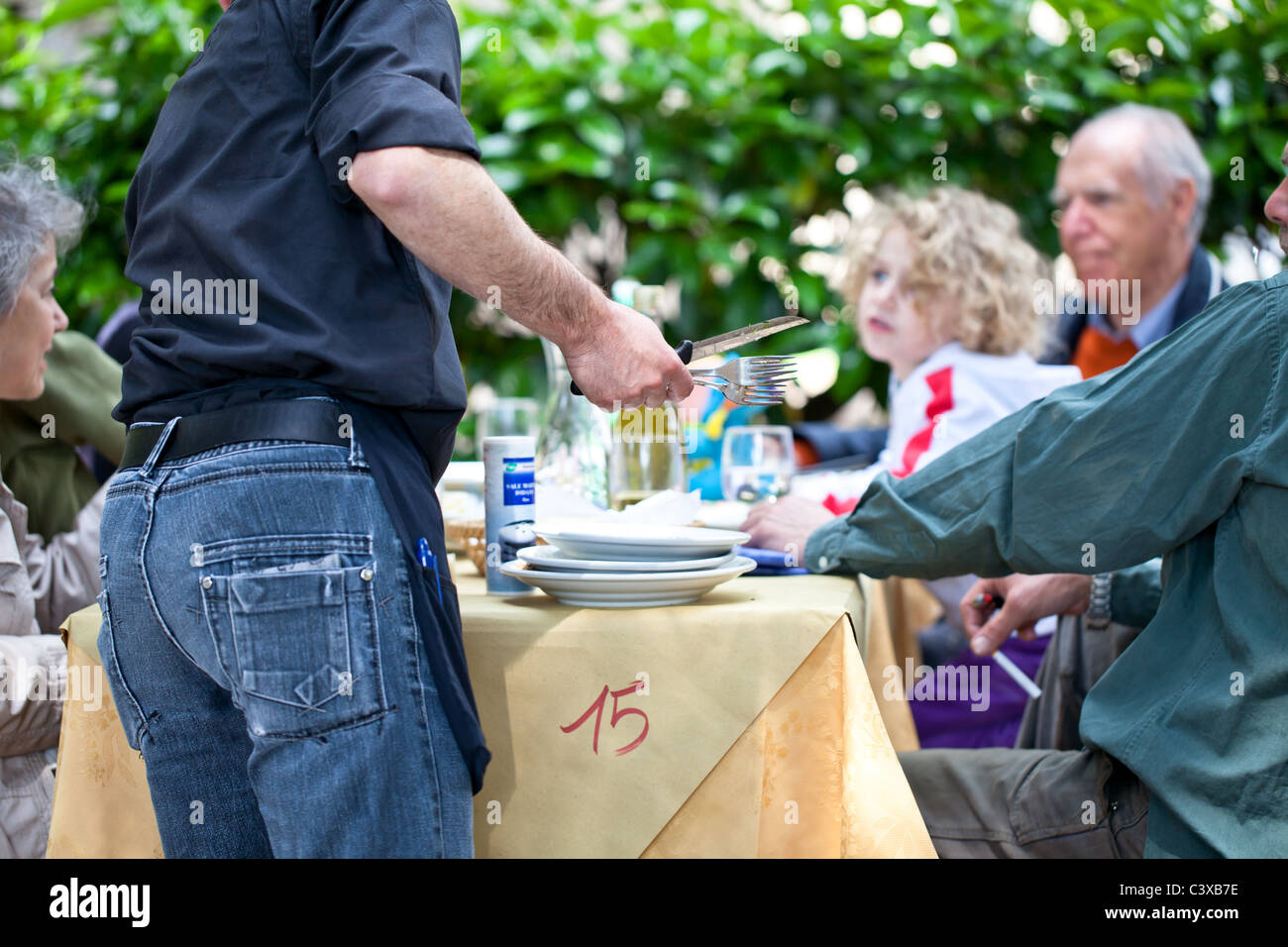 Lunch At Restaurant Stock Photo - Alamy