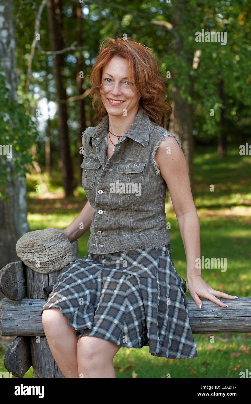 Women in meadow Stock Photo - Alamy