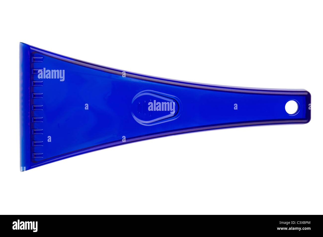 object on white - plastic ice scraper close up Stock Photo - Alamy