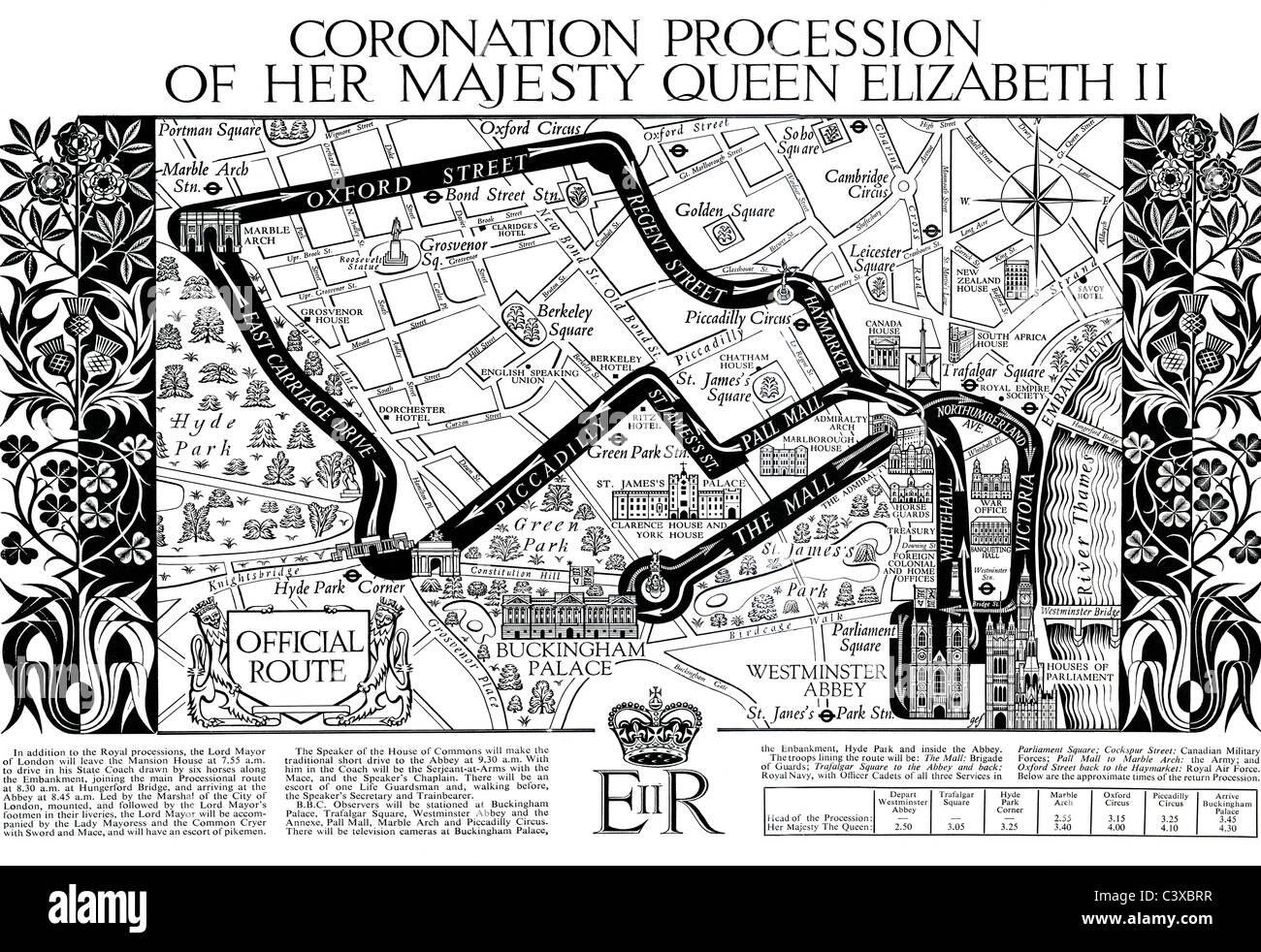 Coronation map 1953 hi-res stock photography and images - Alamy