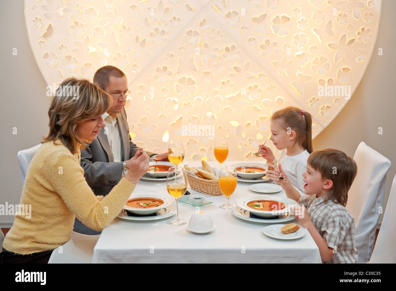 Dinner in restaurant Stock Photo - Alamy
