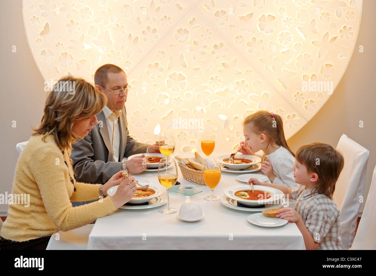 Dinner in restaurant Stock Photo - Alamy