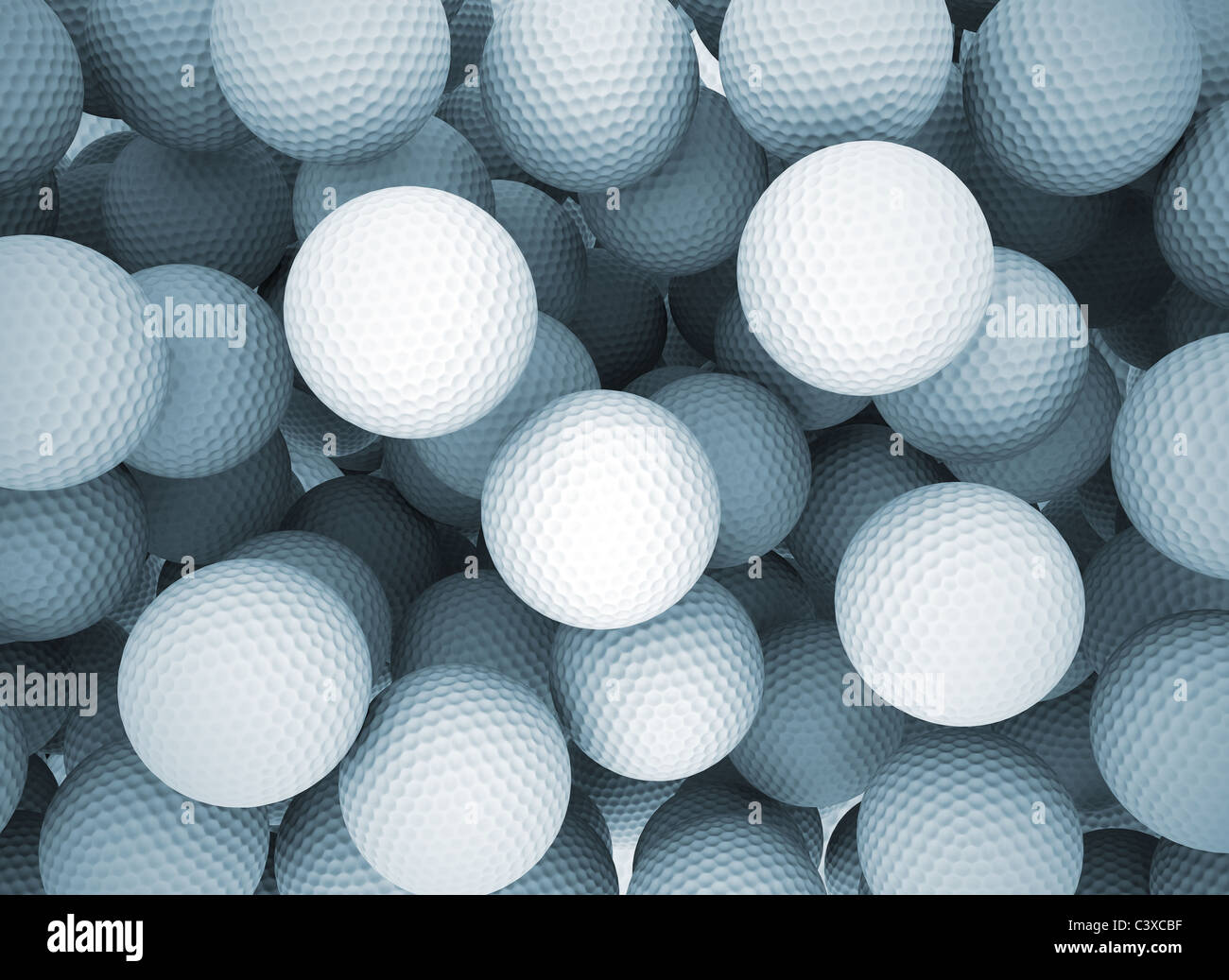 High resolution render of many golf balls Stock Photo - Alamy