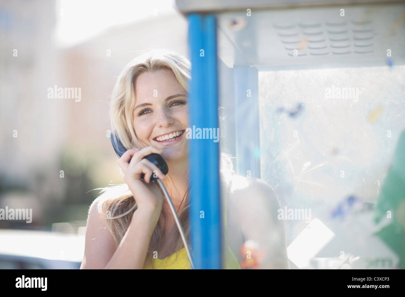 Happy phone call woman hi-res stock photography and images - Alamy