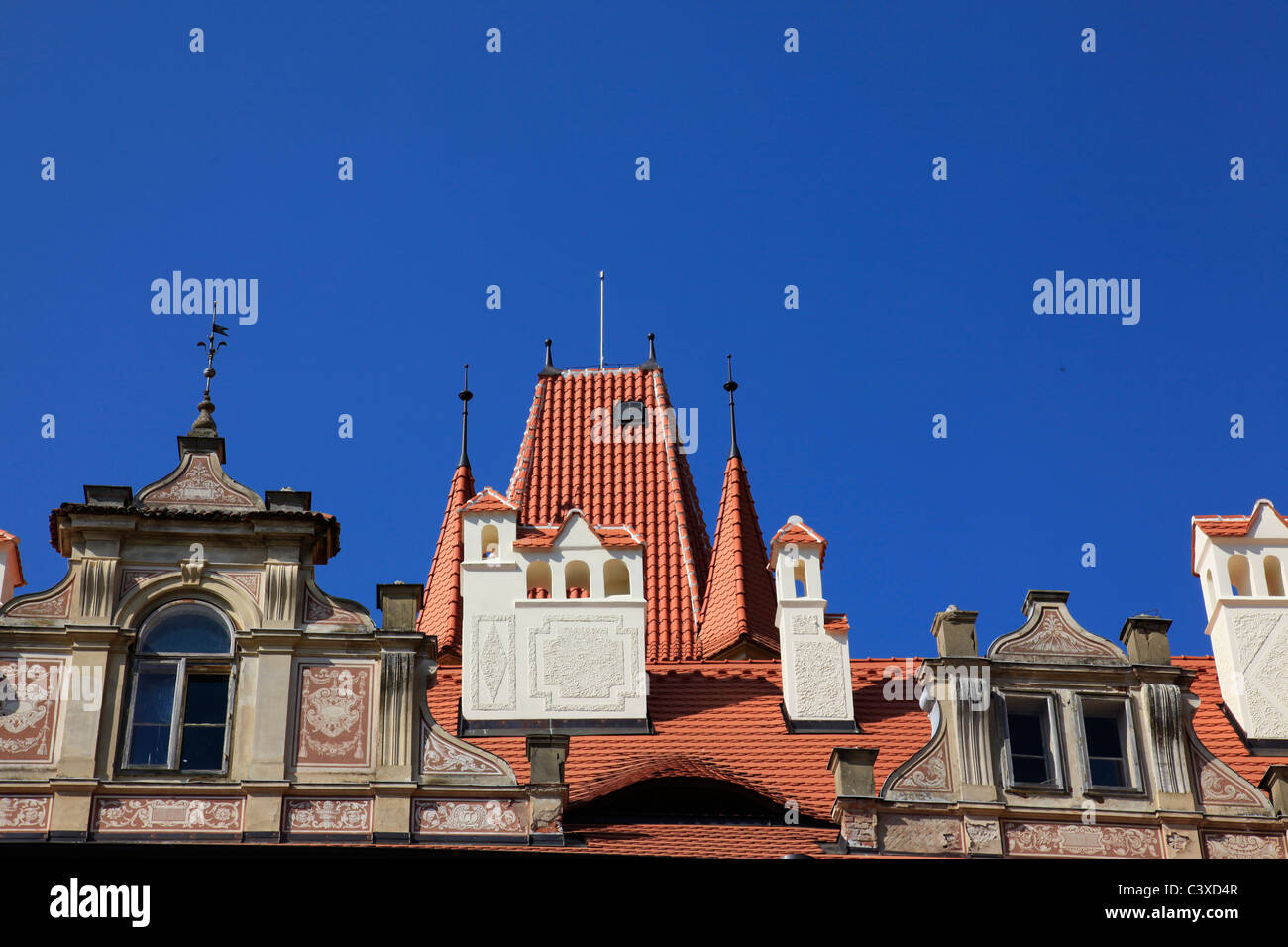rooftop of water castle Zinkovy Czech district of Pilsen, Czech ...