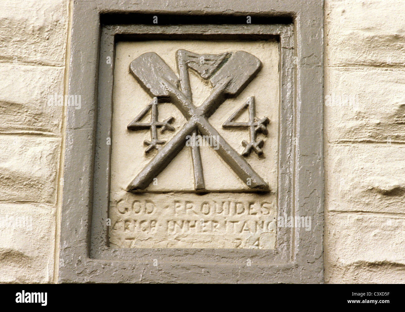Peebles, Scotland, Baker's Shop sign 1724, 'God Provides' Motto Baker ...