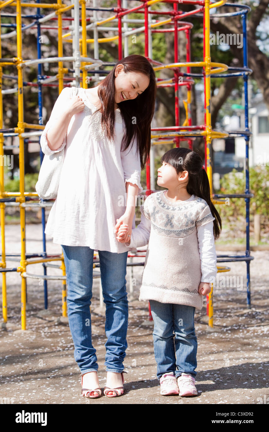Mother and Daughter at Playground Stock Photo - Alamy