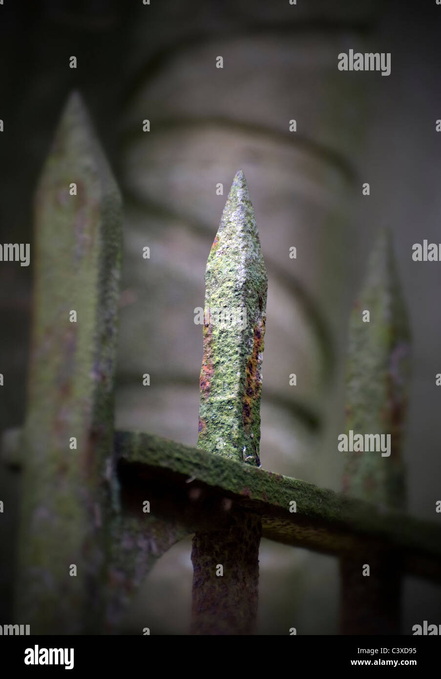 metal gate spikes Stock Photo - Alamy