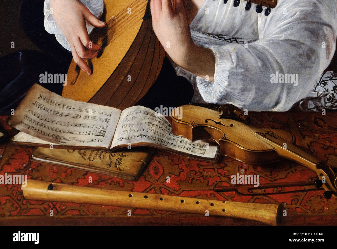 Detail: The Lute Player, probably ca 1597, by Caravaggio Stock Photo ...
